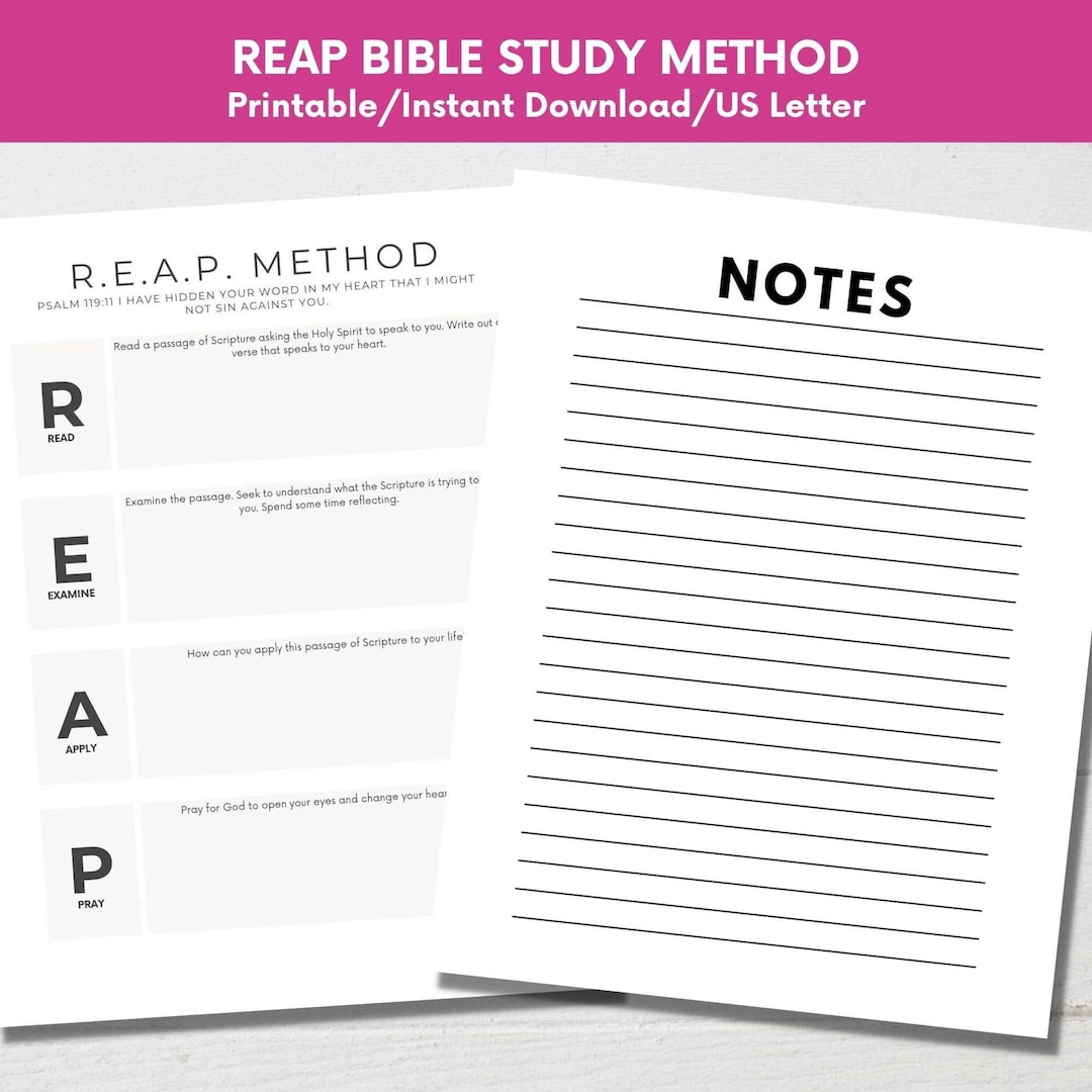 Printable REAP Bible Study Method for Youth Group,christian Bible Study ...