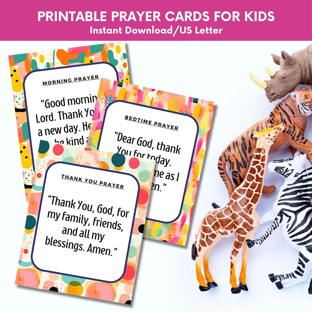 Kids Prayer Cards: Christian Scripture, Daily Encouragement (printable ...