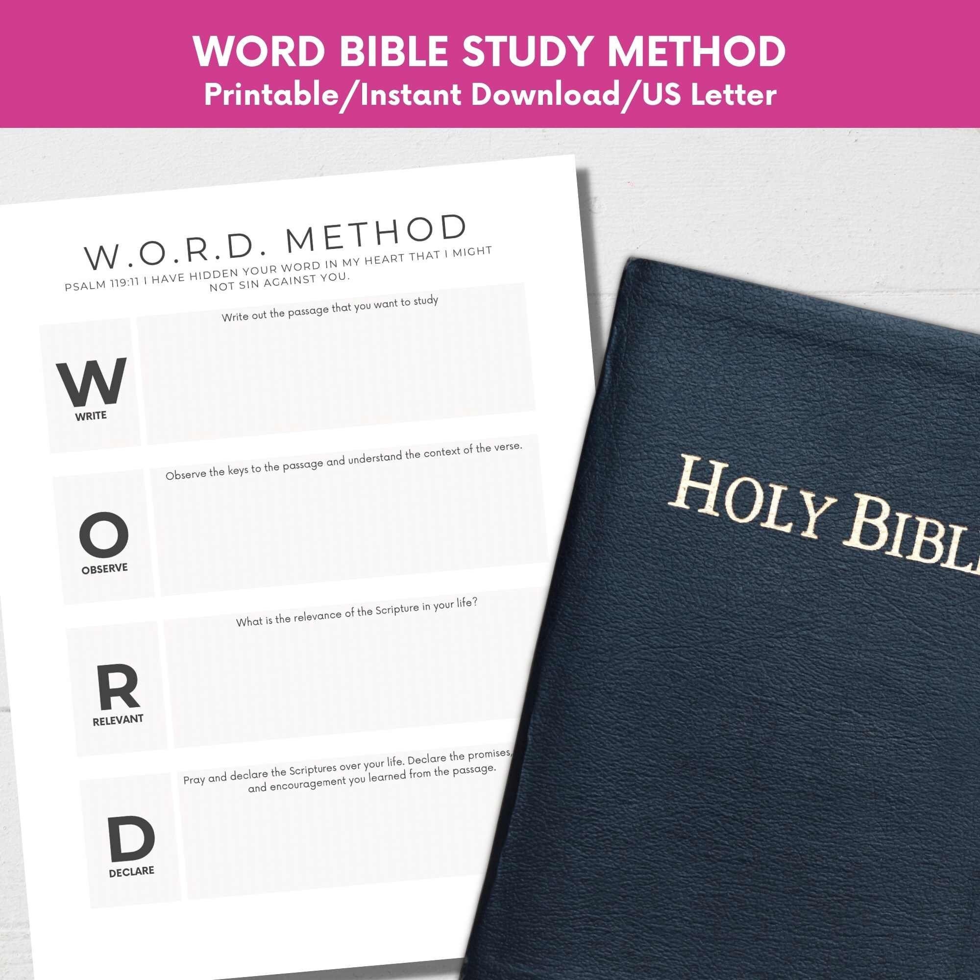 Printable WORD Devotional Template for Womens Group,christian Bible ...