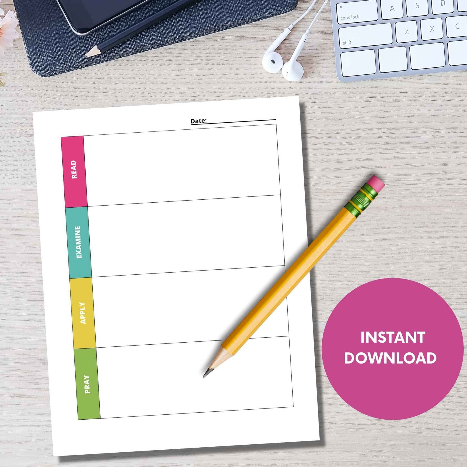 Beginners Simple Printable Devotional Template Tool,christian Bible ...