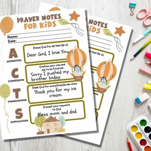 Sunday School Prayer Notes for Kids: Printable Prayer Journal (A4/US ...