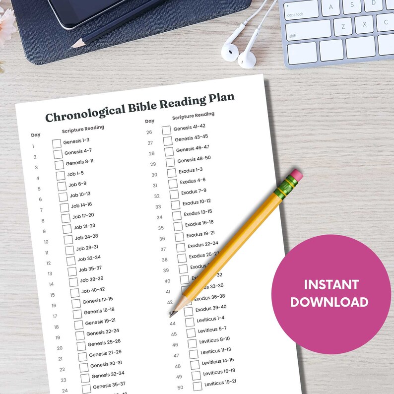 Chronological Bible Reading Plan: 365 Day Scripture Log (digital ...