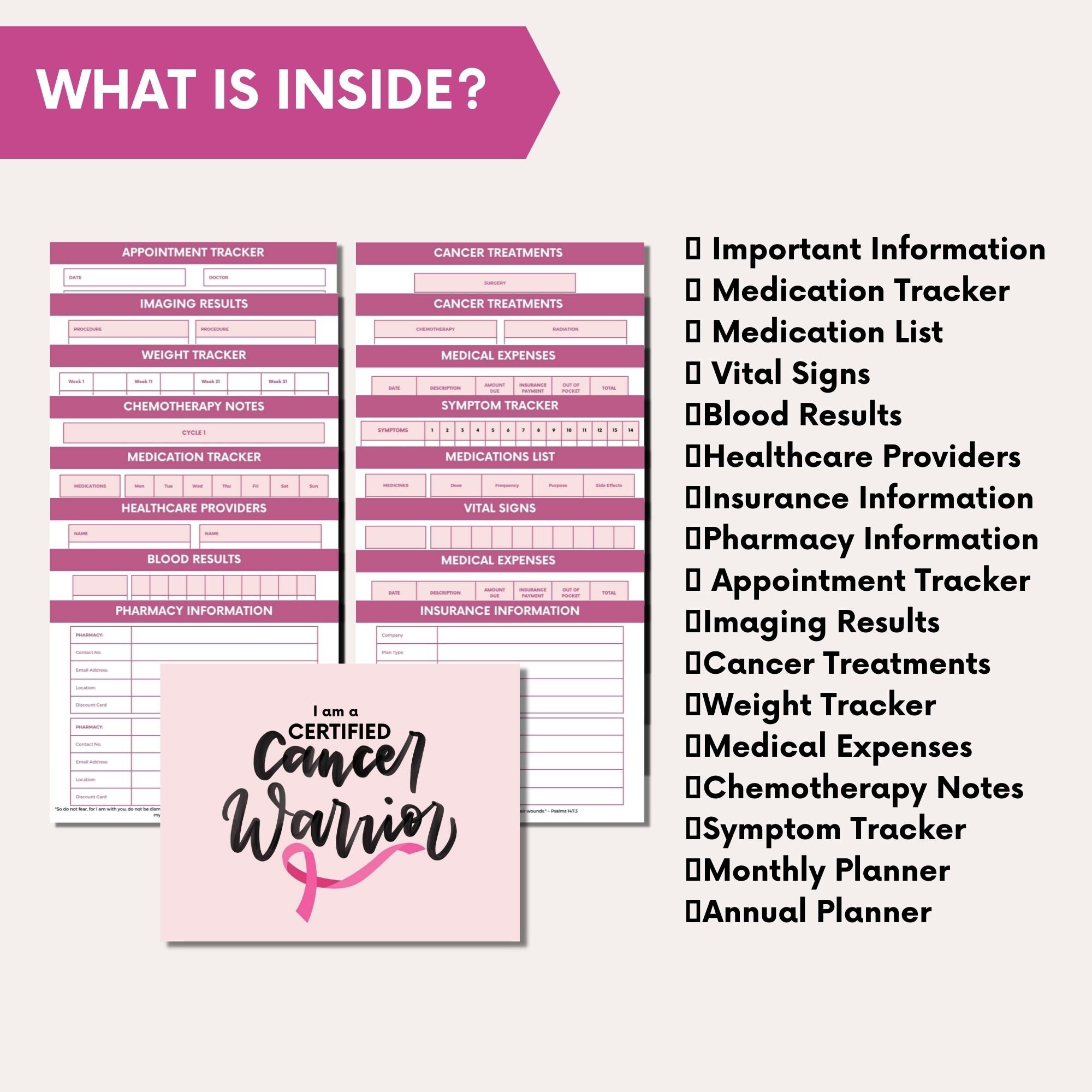 Cancer Patient Planner: Editable Canva Template (digital Download) - Etsy