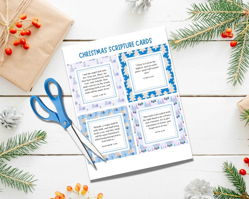 Christmas Scripture Cards: Printable Bible Verse Gift Tags (PDF) - Etsy ...