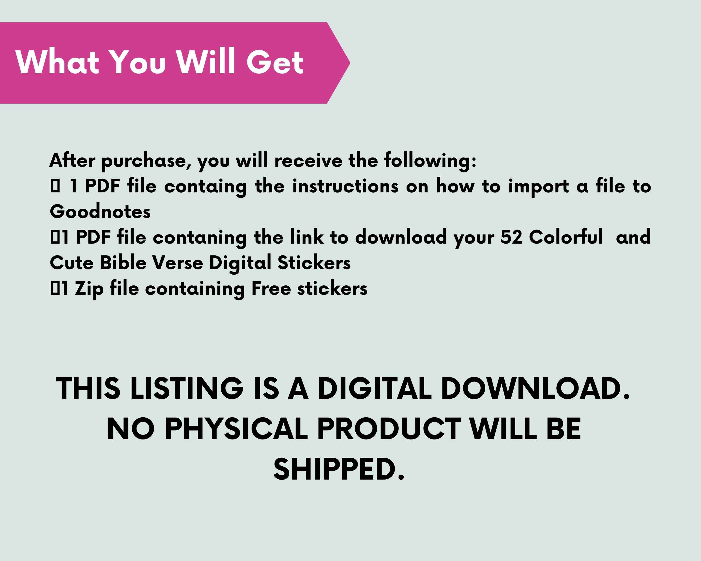 52 Bible Verse Christian Digital Stickers for Goodnotes,bible Planner ...