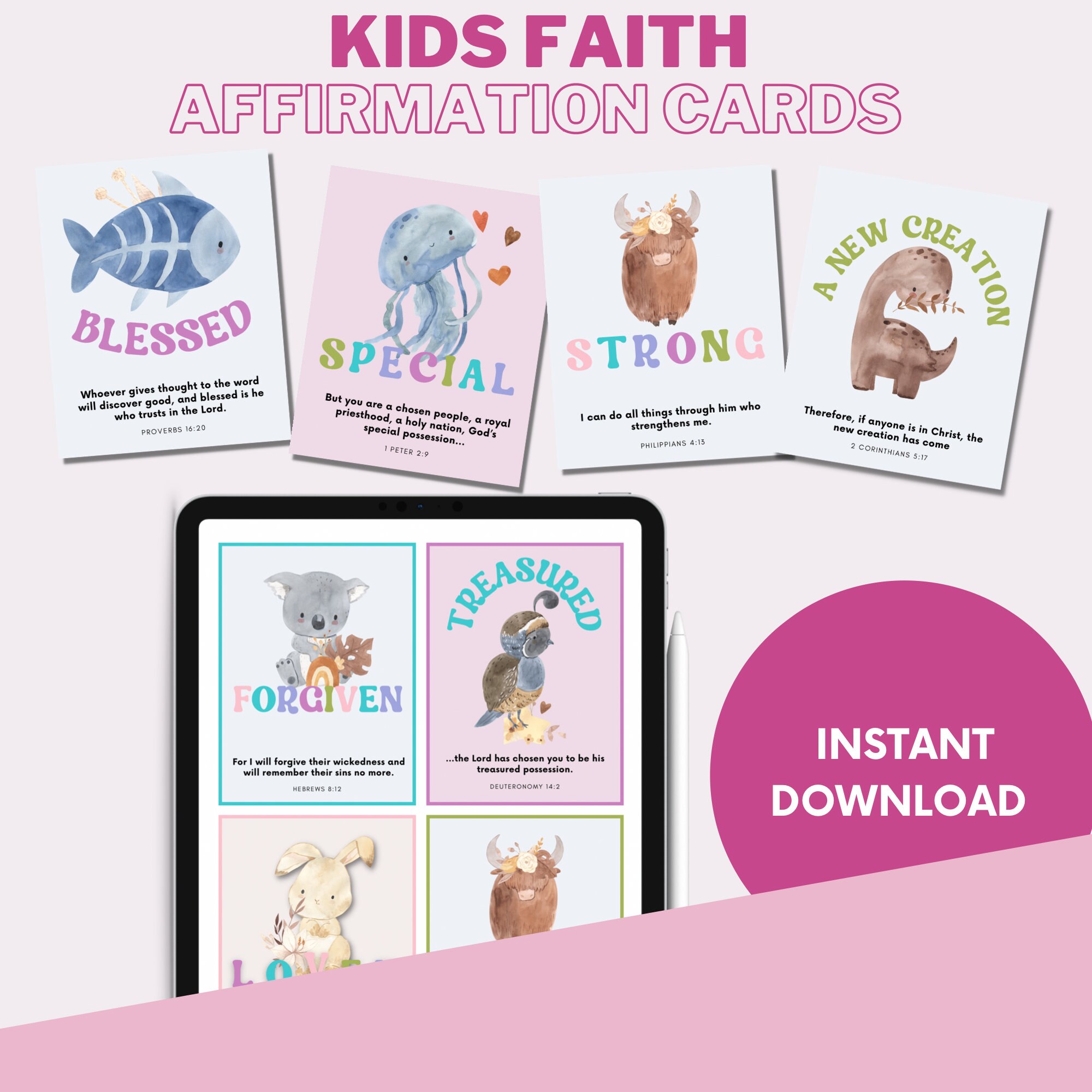 Faith Affirmation Cards Lunchbox Notes for Kids,encouragement Cards ...