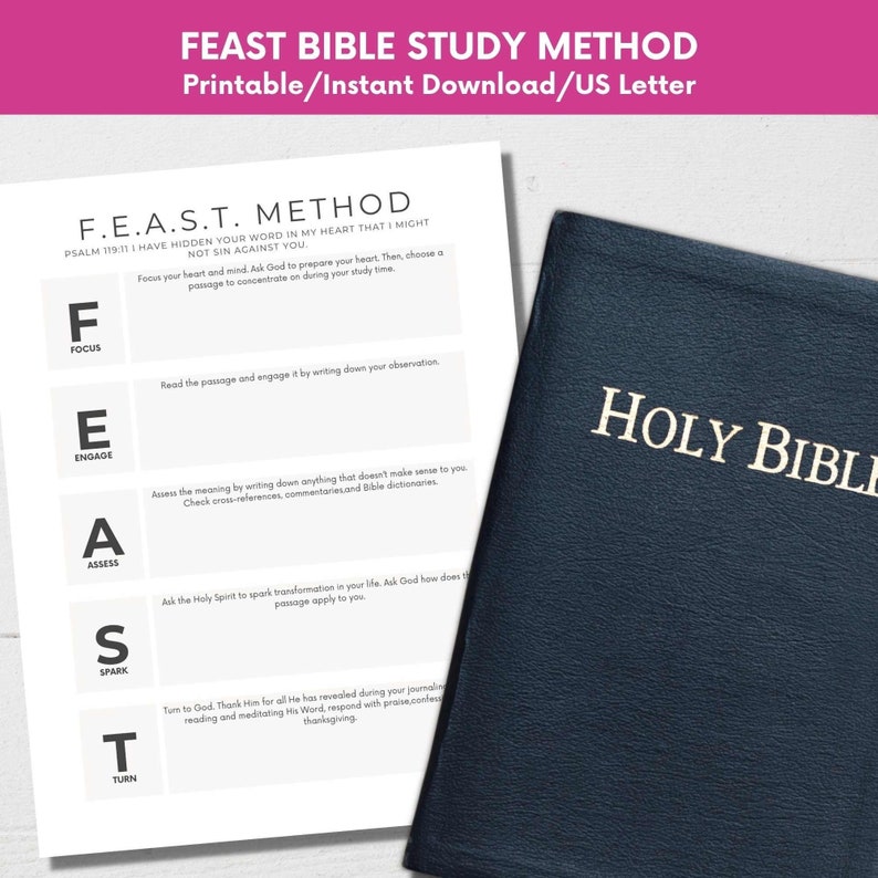 Printable FEAST Devotional Template for Youth Group,christian Bible ...