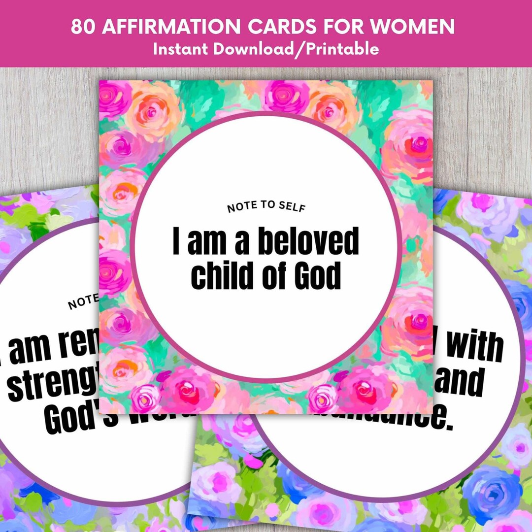 Vol 1&2 Faith Affirmation Cards for Christian Women,encouragement Cards ...
