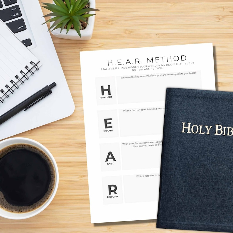 Printable HEAR Bible Study Tool for Beginners,christian Devotional ...