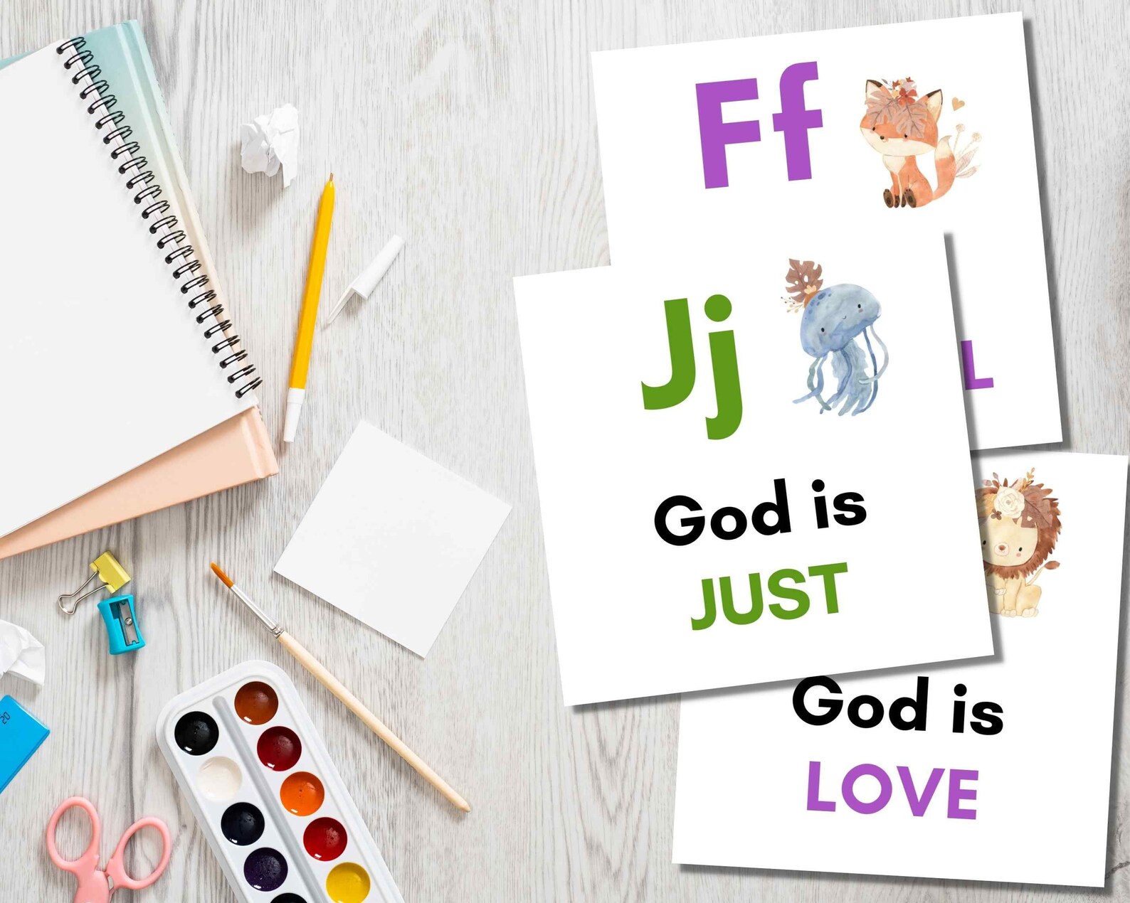ABC Scripture Cards: Attributes of God, Homeschool Christian Flashcards ...
