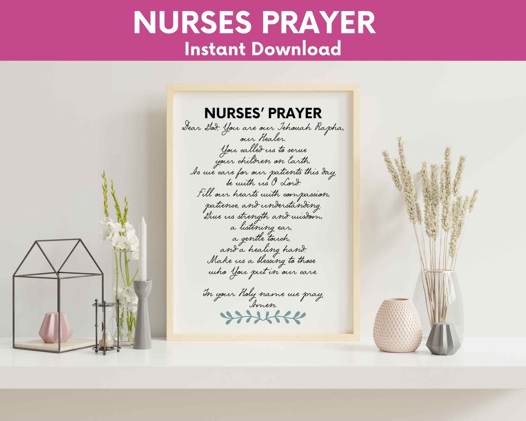 Nurses Prayer Wall Art, ER NICU School Nurse Office Decor,nurse ...