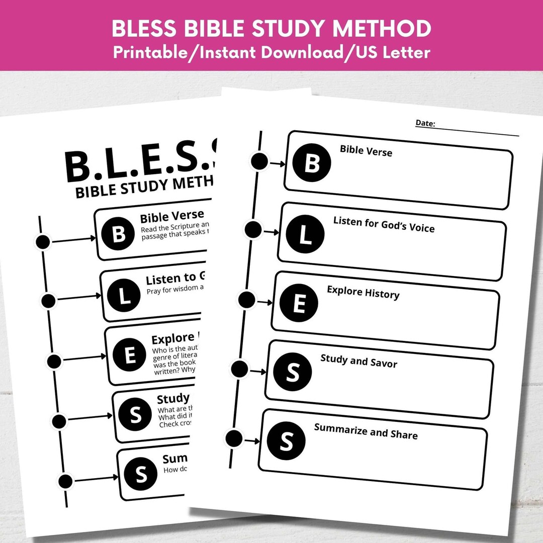 Printable BLESS Bible Study Tool for Beginners,christian Devotional ...