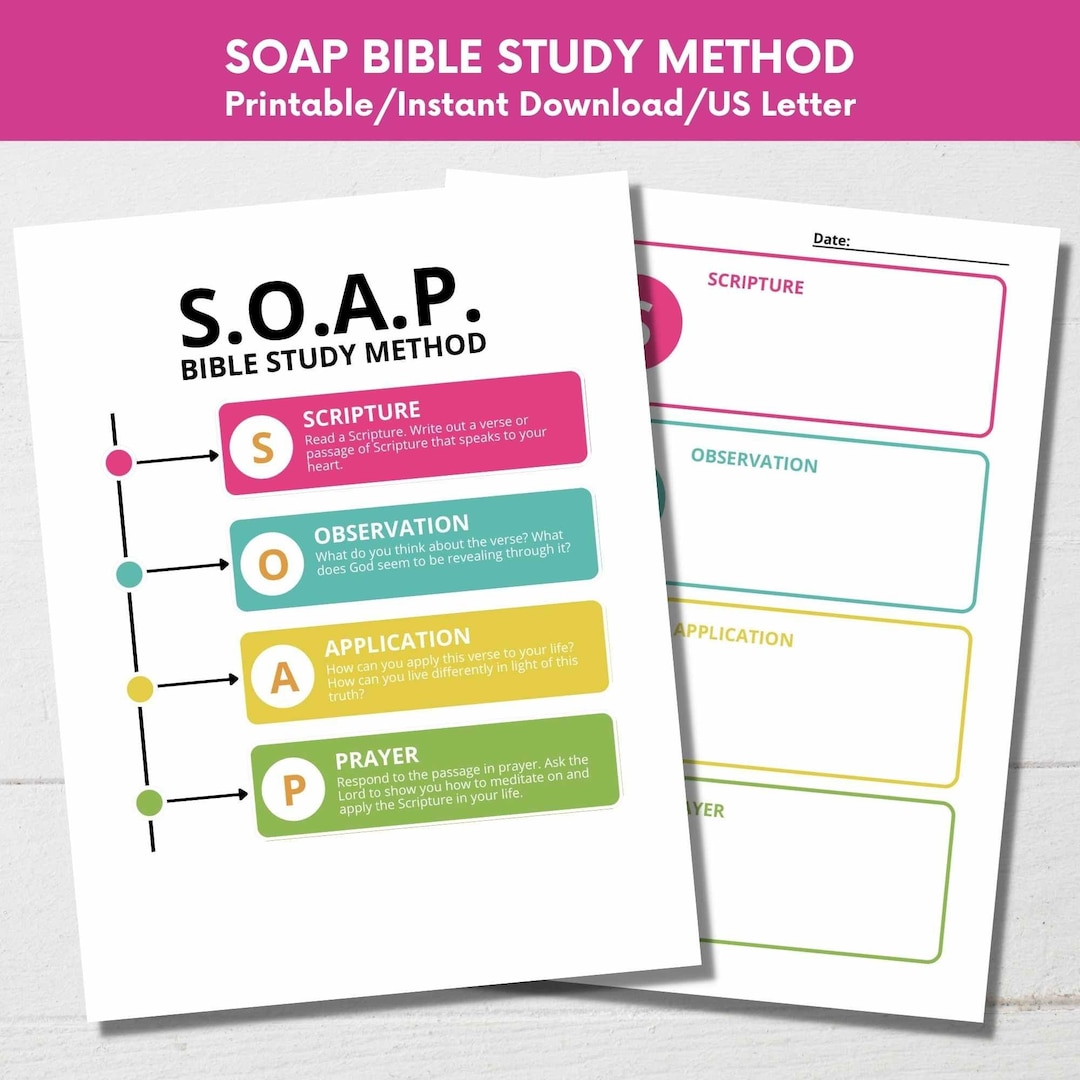 Printable SOAP Devotional Template for Youth Group,christian Bible ...