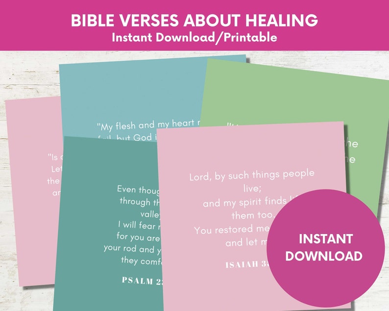 Printable Christian Bible Verse Cards for Cancer Fighters,healing ...