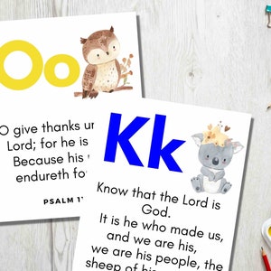 Kids Printable Alphabet Bible Verse Cards From A to Z,ABC Scripture ...