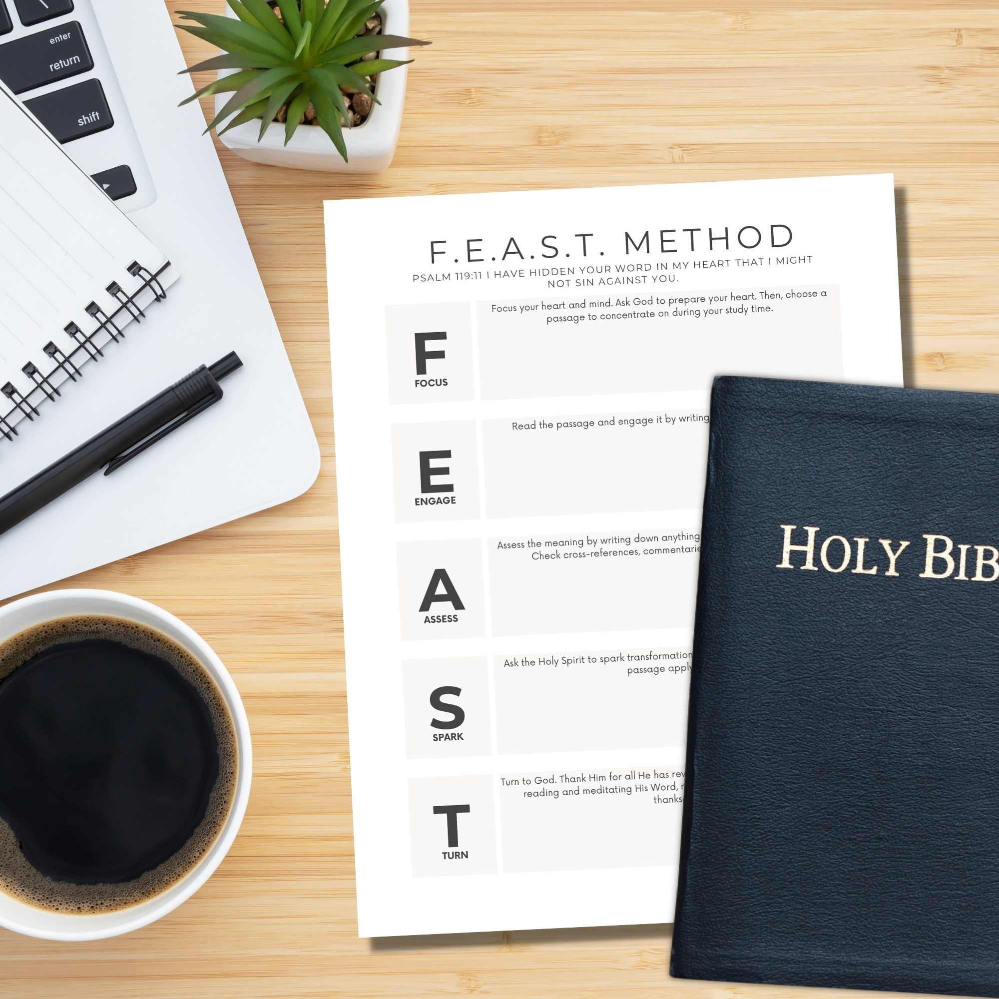 Printable FEAST Devotional Template for Youth Group,christian Bible ...