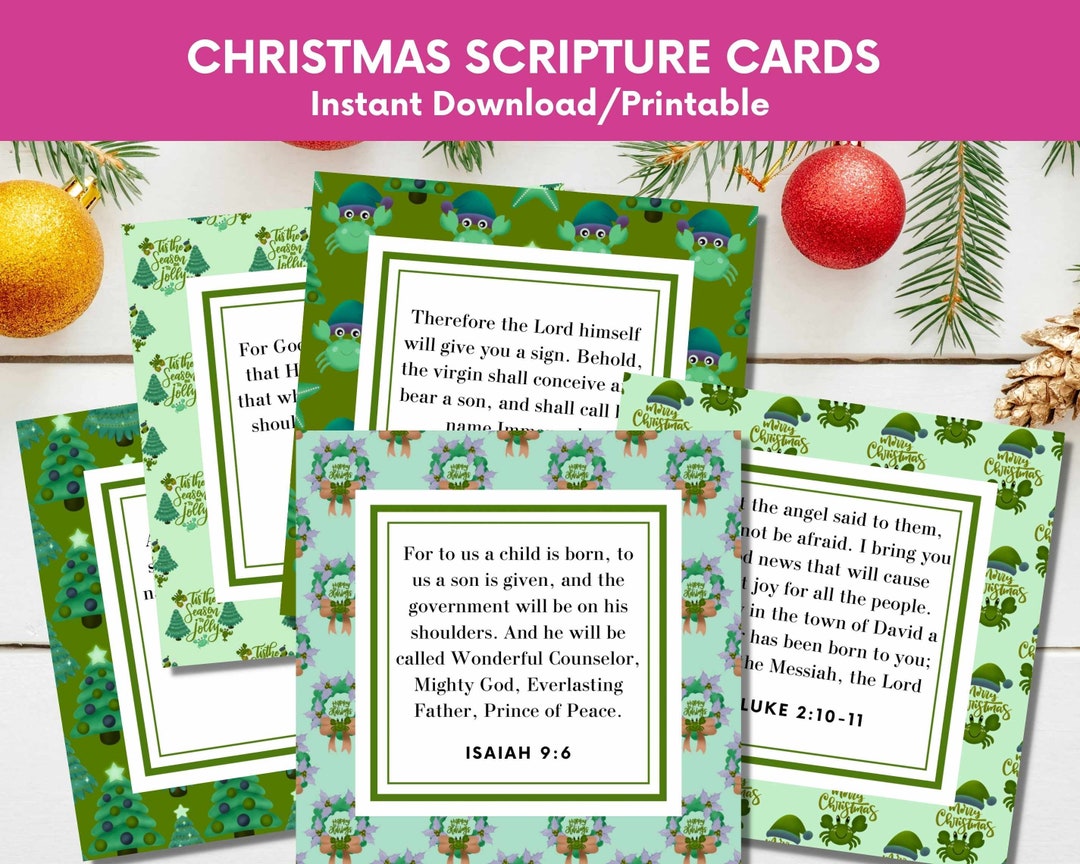 Printable Christmas Bible Verse Cards for Nativity Gifts,enclosure ...
