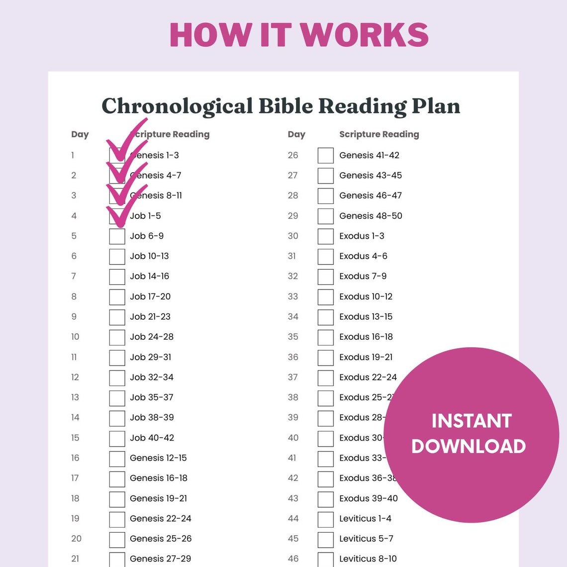 Chronological Bible Reading Plan: 365 Day Scripture Log (digital ...