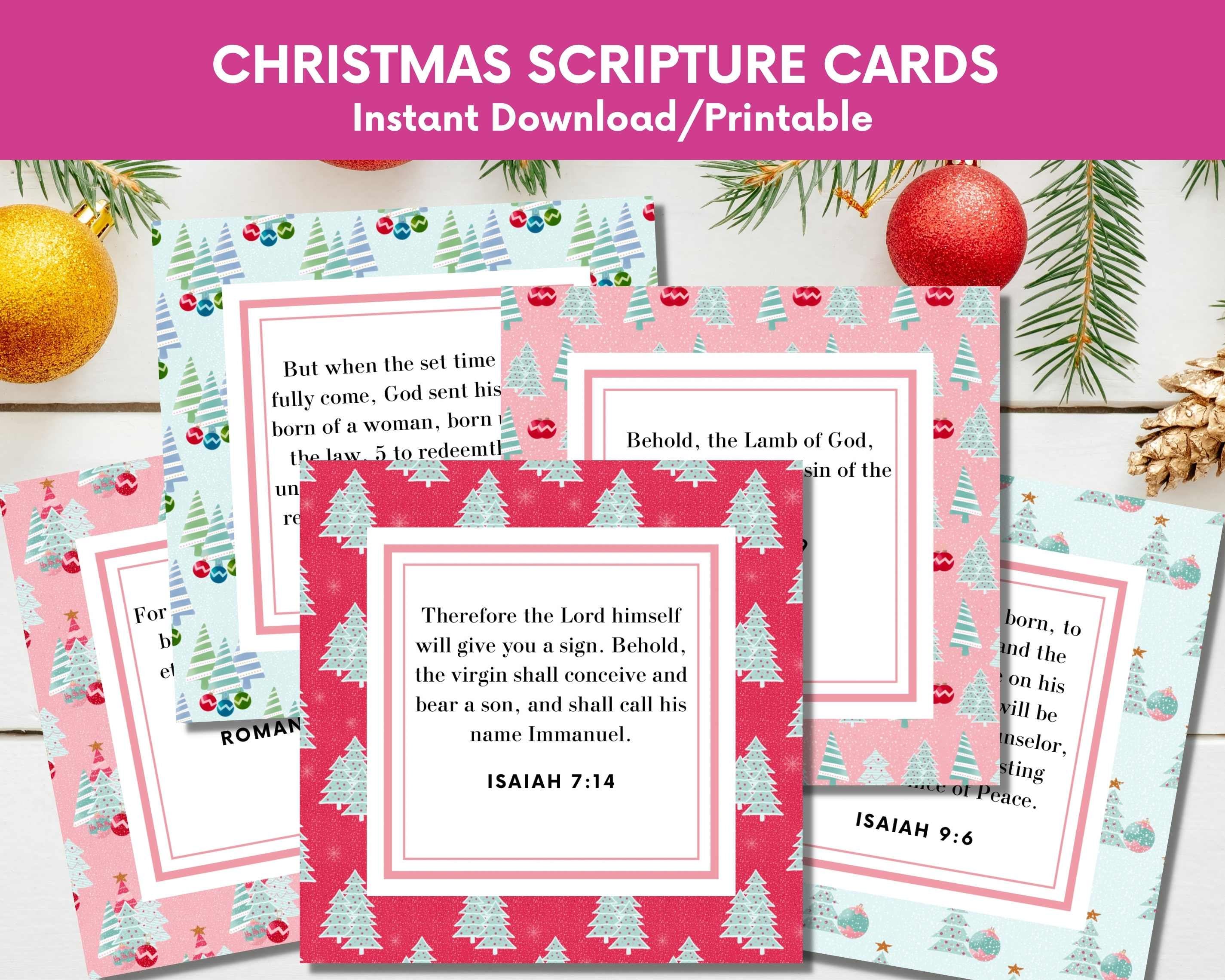 Printable Christmas Scripture Cards: Nativity Bible Verses (PDF) - Etsy