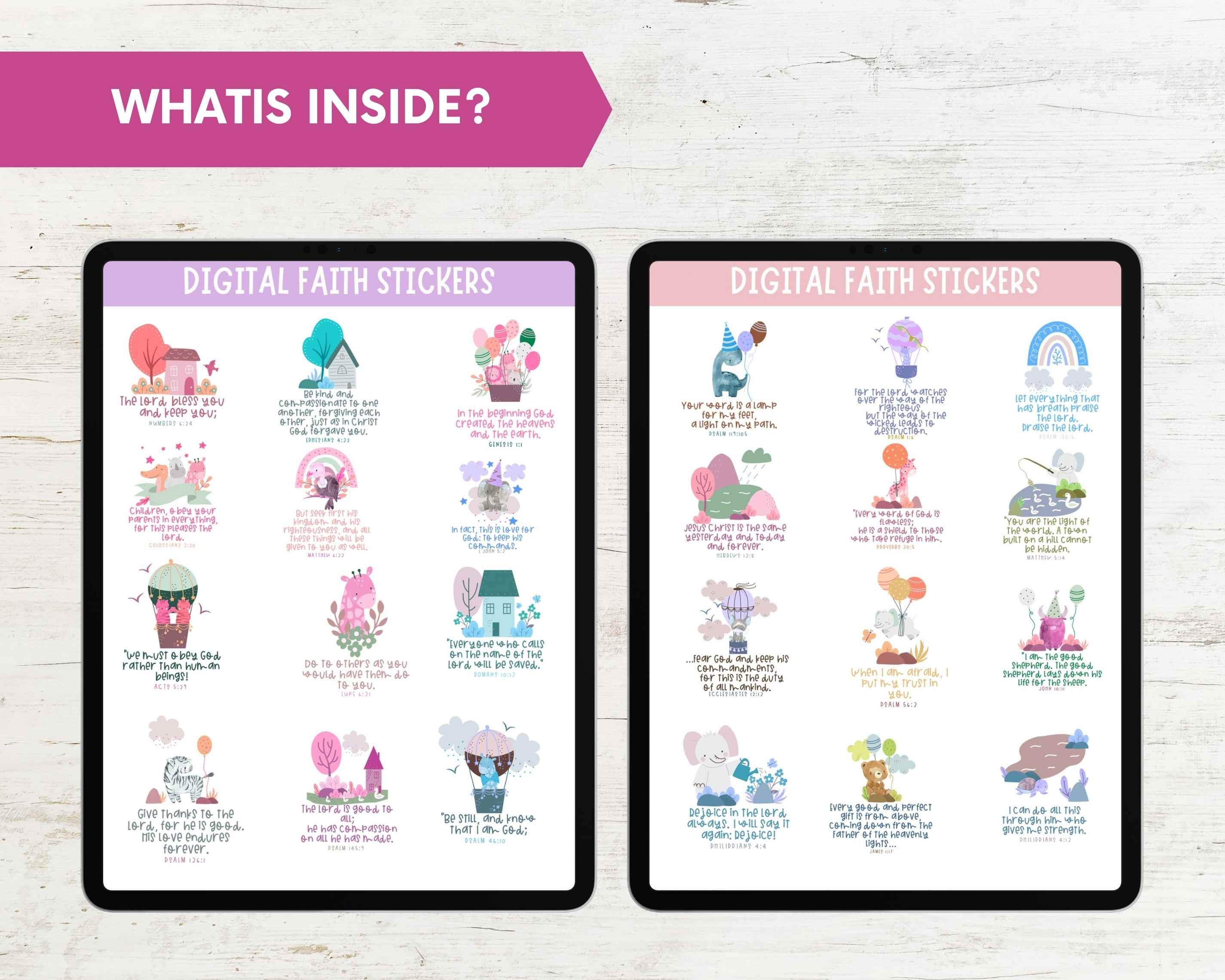 52 Bible Verse Christian Digital Stickers for Goodnotes,bible Planner ...