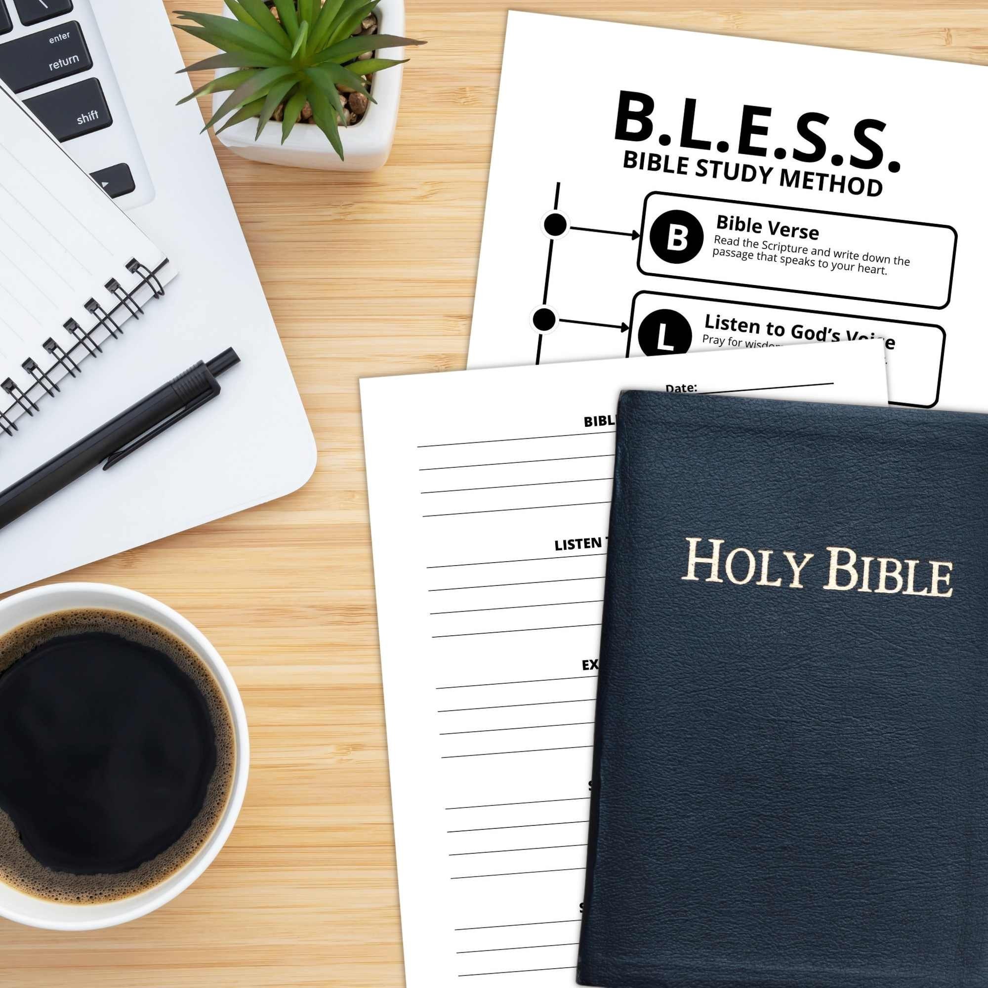 Printable BLESS Bible Study Tool for Beginners,christian Devotional Template,worksheet for Youth ...
