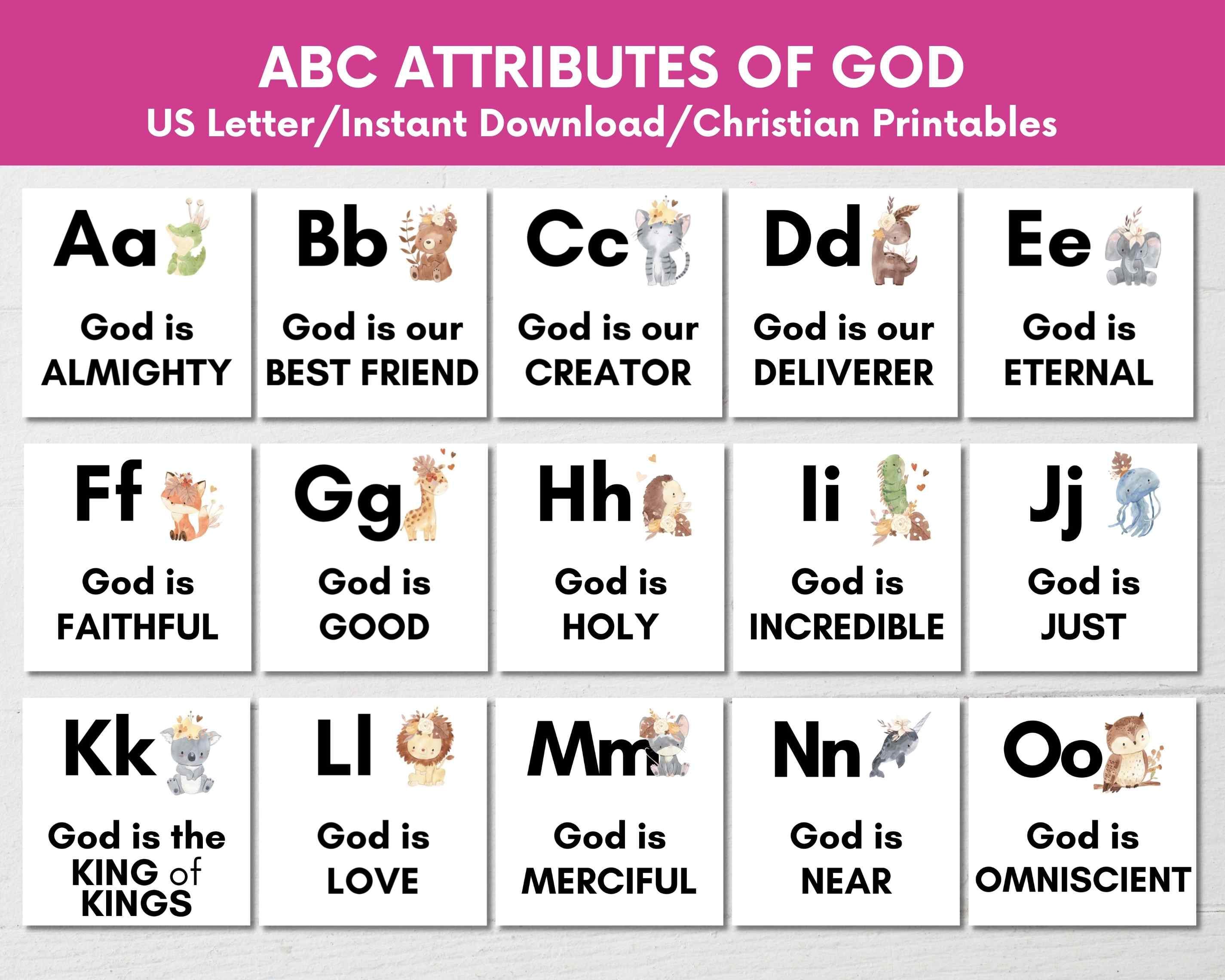 Animal Printable Scripture Cards ABC Back to School,kids Alphabet ...