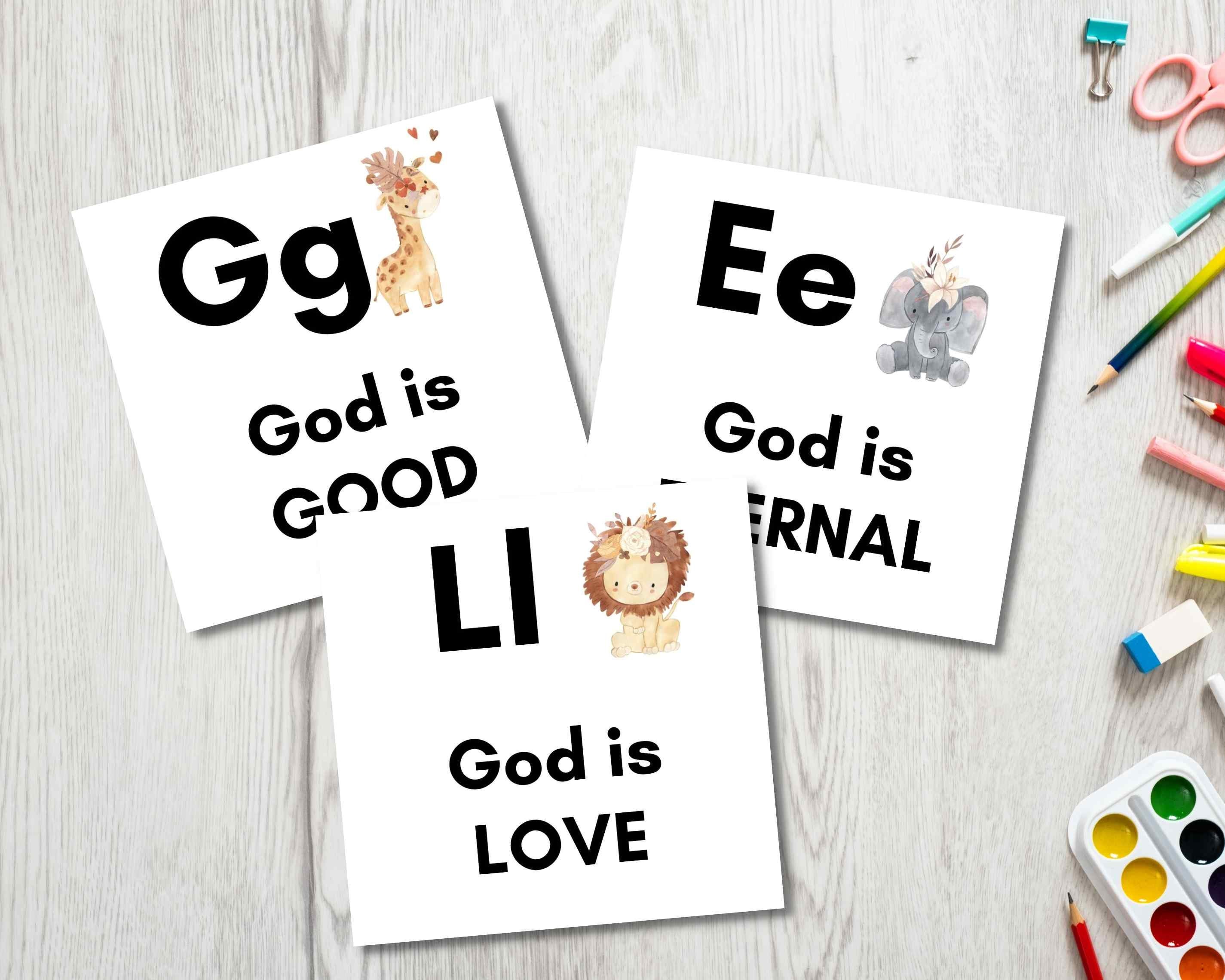 ABC Scripture Cards: Animal Alphabet, Attributes of God (digital ...