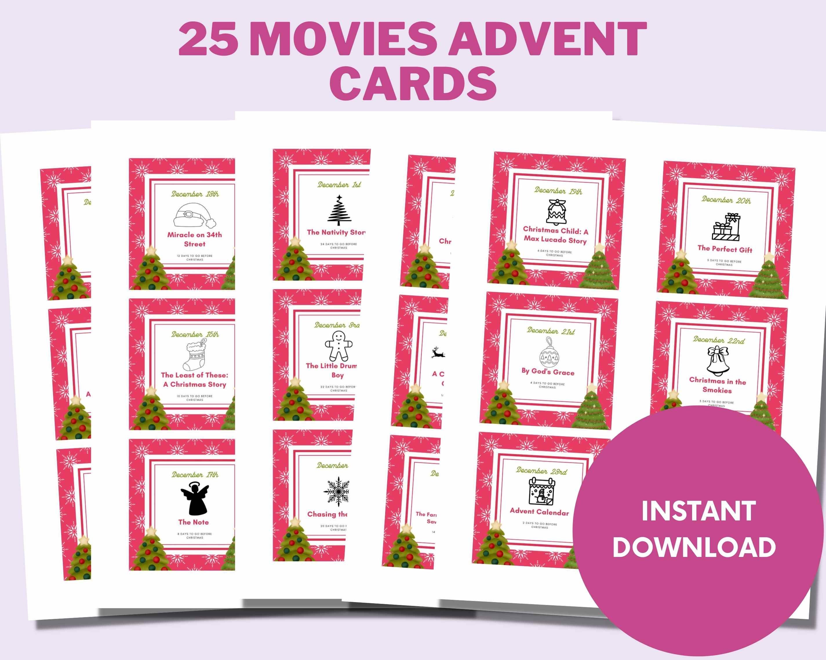 Printable Christmas Advent Calendar Pack for Family,kids Kindness ...