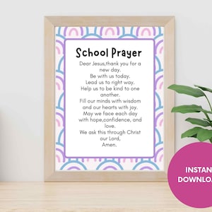 School Prayer Printable: Christian Classroom Decor (digital Download ...