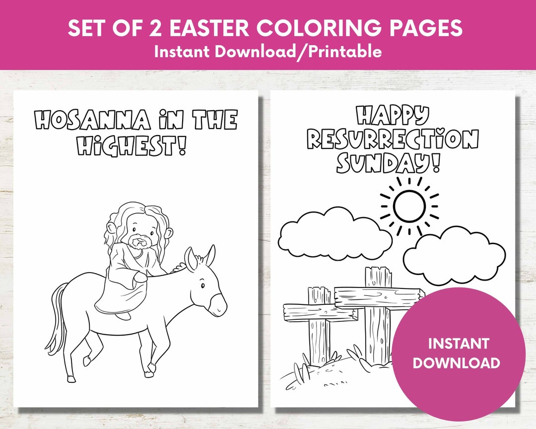 Set of 2 Kids Sunday School Easter Activity,holy Week Printable ...