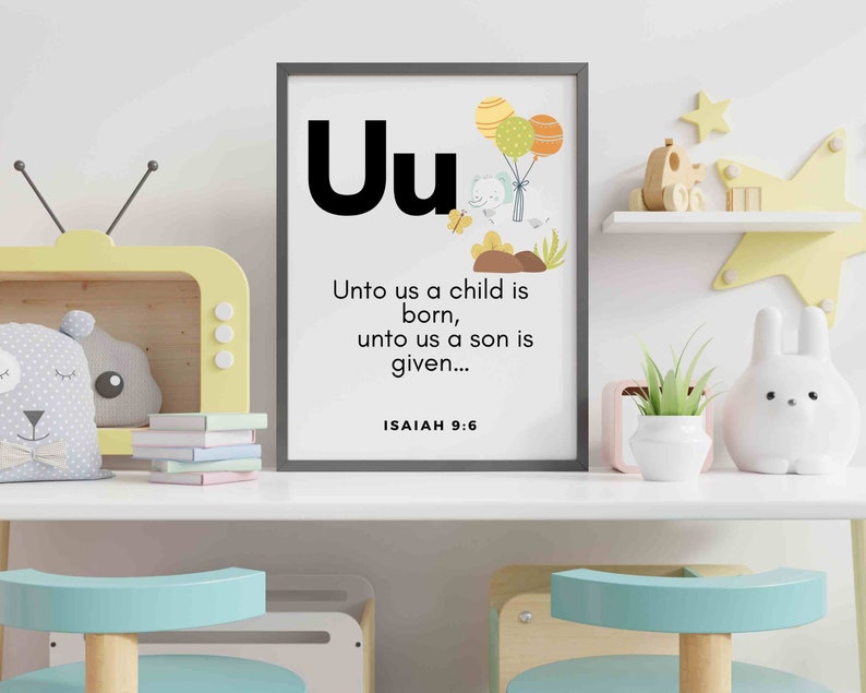 Kids Printable Alphabet Bible Verse Cards From A to Z,ABC Scripture ...