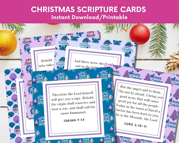 Printable Christmas Bible Verse Cards for Nativity - Etsy