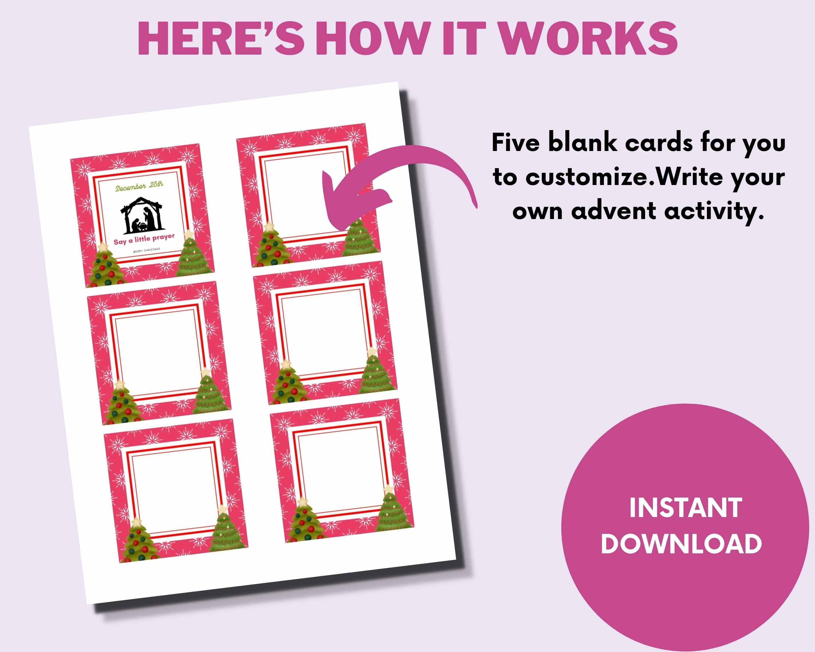 Printable Christmas Advent Calendar Pack for Family,kids Kindness ...