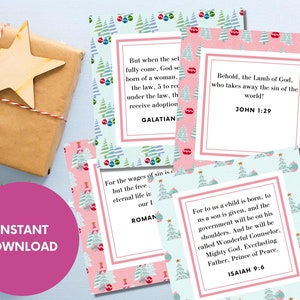 Printable Christmas Scripture Cards for Gift Enclosure,bible Verse ...