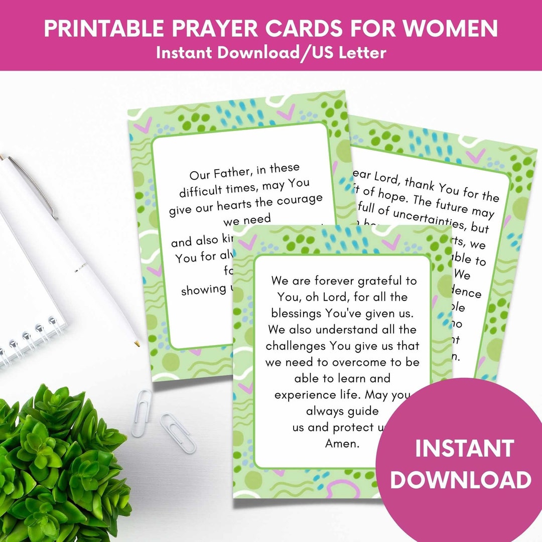 52 Printable Scripture Prayer Card Set,christian Women Prayers ...
