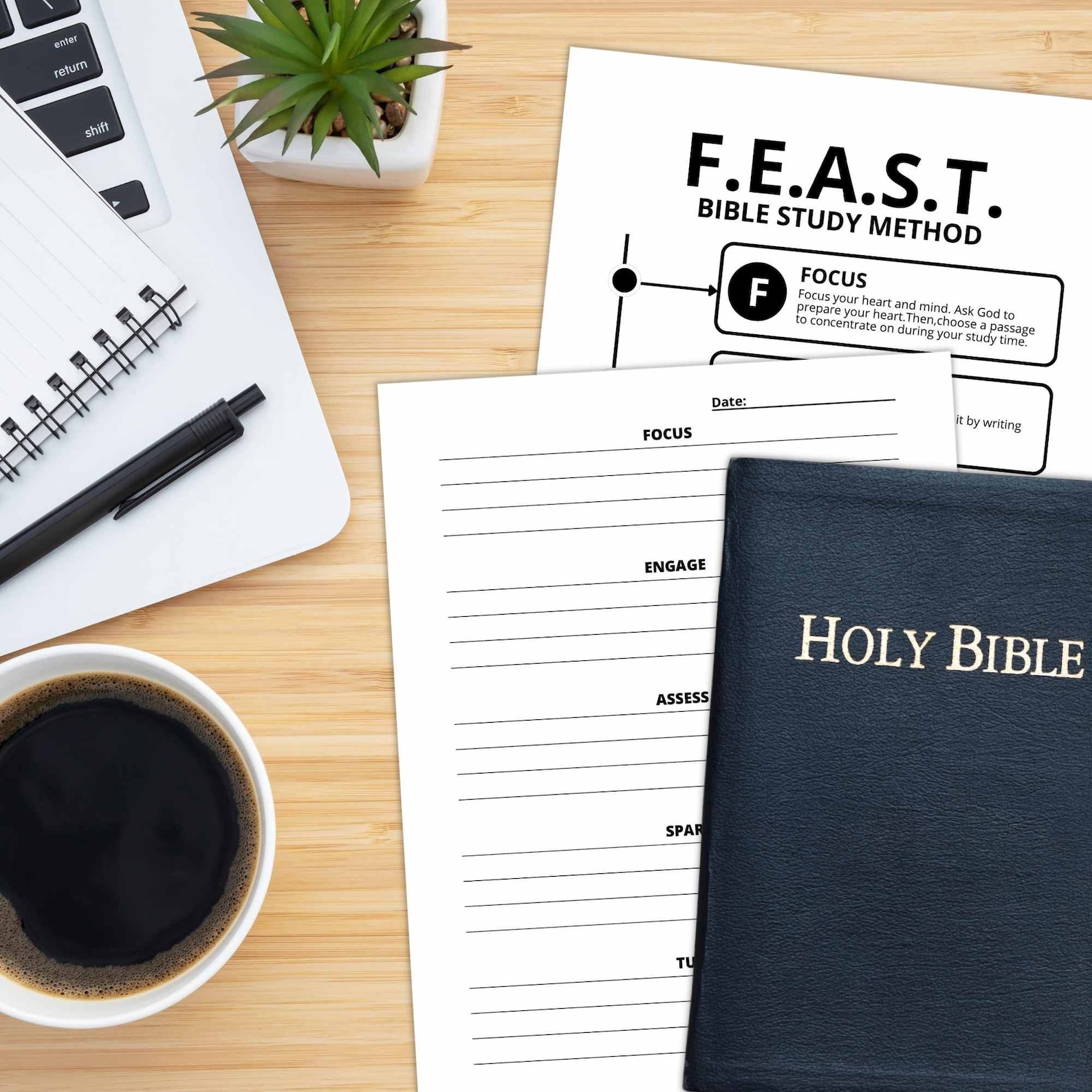 Simple Printable FEAST Devotional Template Tool,christian Bible Study ...