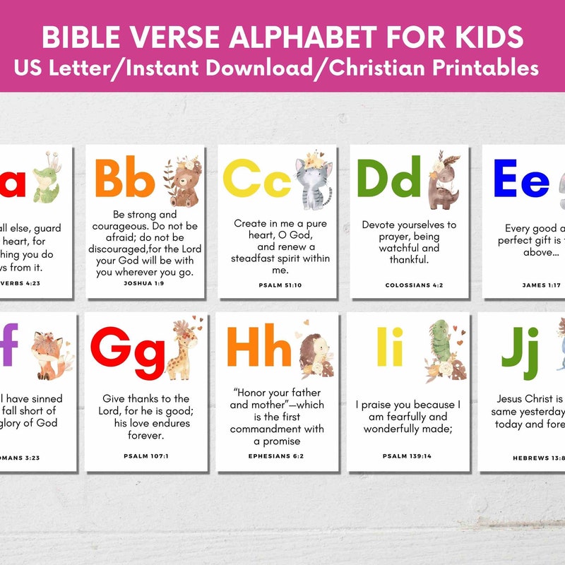 Abc Bible Verse Cards - Etsy