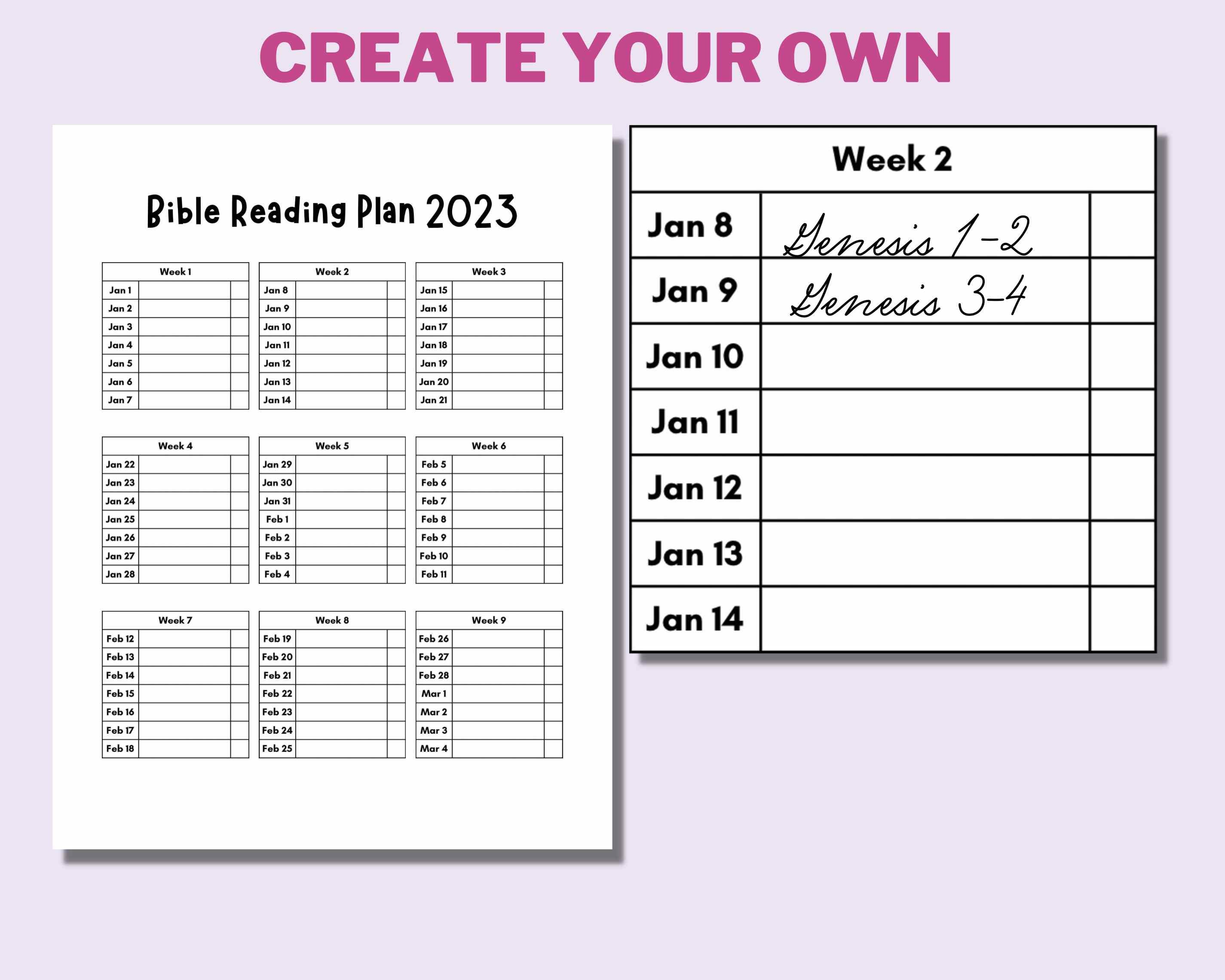 2023 Old and New Testament Bible Reading Plan for - Etsy