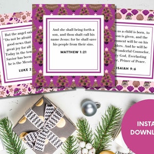 Printable Christmas Bible Verse Cards for Nativity Gifts,enclosure ...