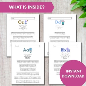 Printable Alphabet Bible Verse Cards and Tracing Worksheet ,homeschool ...