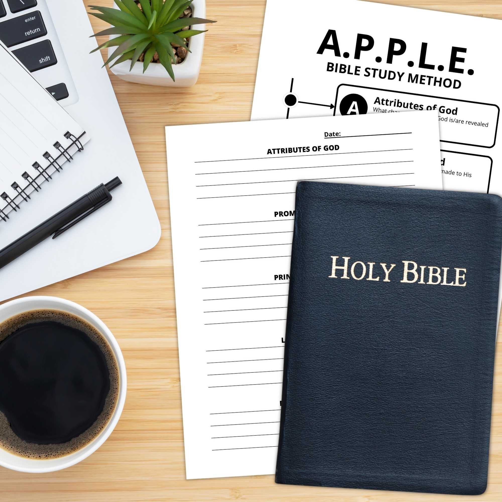 Printable APPLE Bible Study Tool for Beginners,christian Devotional ...