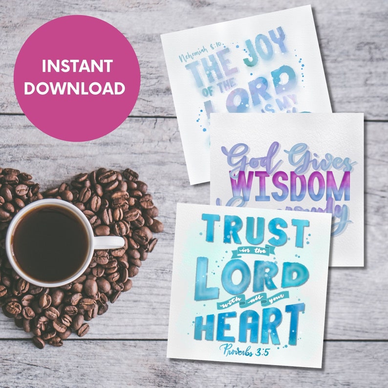 Handlettered Bible Verse Cards: Scripture Memory Cards (digital ...