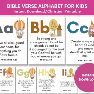 8x11 Bible Verse Scripture Flashcards for Sunday School,kids ABC Bible ...