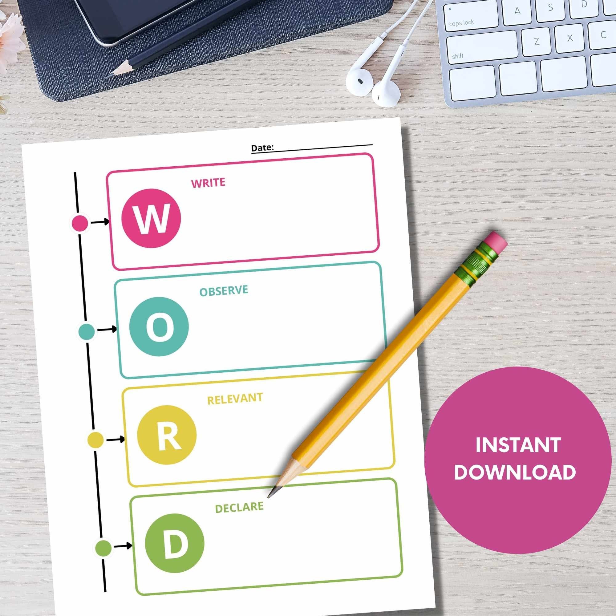 WORD Bible Study Template: Scripture Journaling Guide (digital Download ...