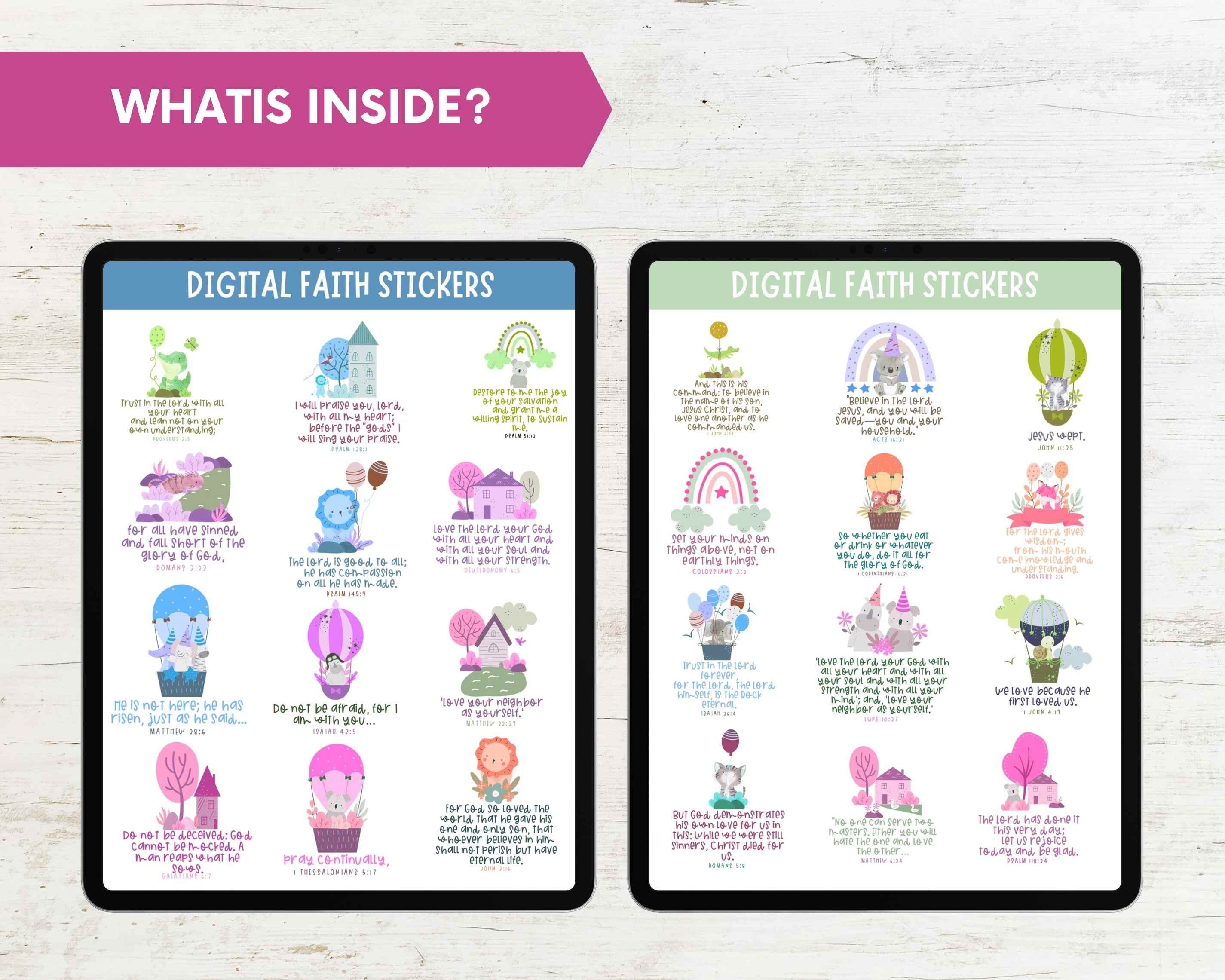 52 Bible Verse Christian Digital Stickers for Goodnotes,bible Planner ...