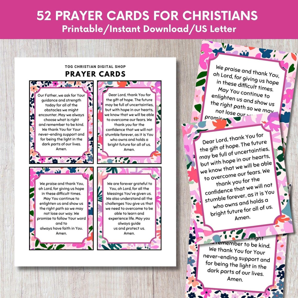 52 Printable Scripture Cards for Women,christian Prayer Card Set ...