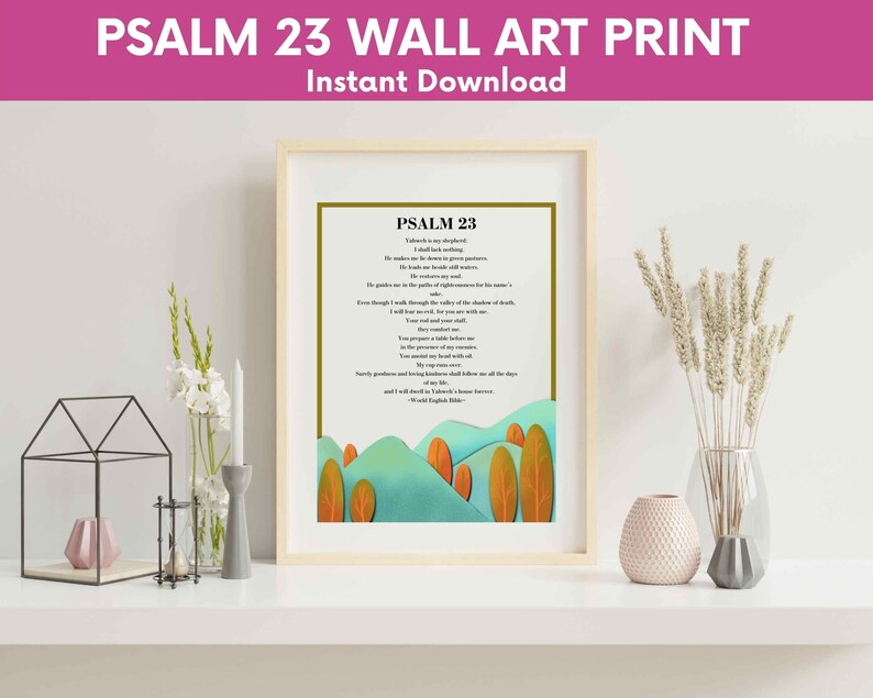 The Lord is My Shepherd Psalm 23 Bible Verse Print,back to School ...