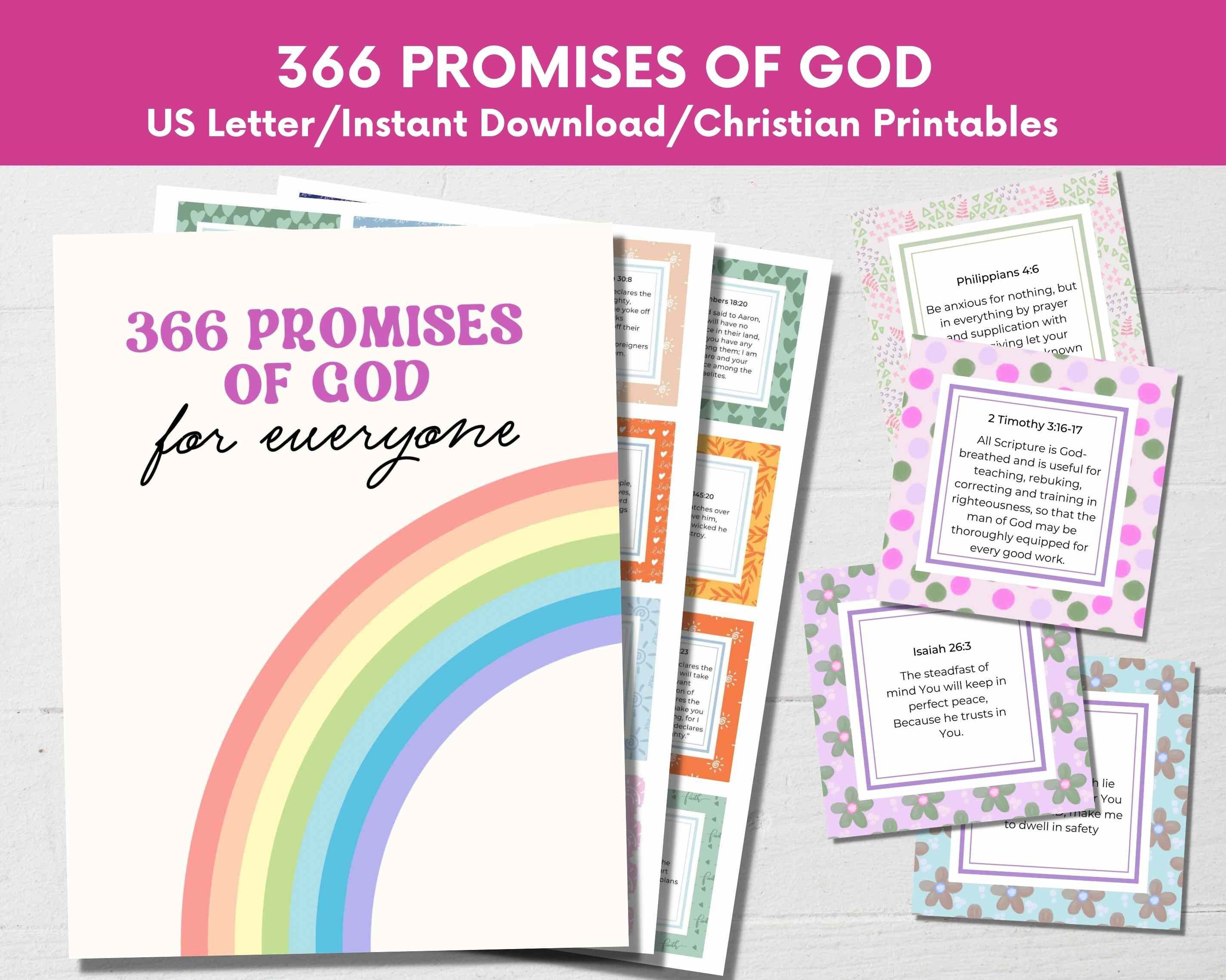 366 Promises of God Scripture Cards: Bible Verse Encouragement (digital ...