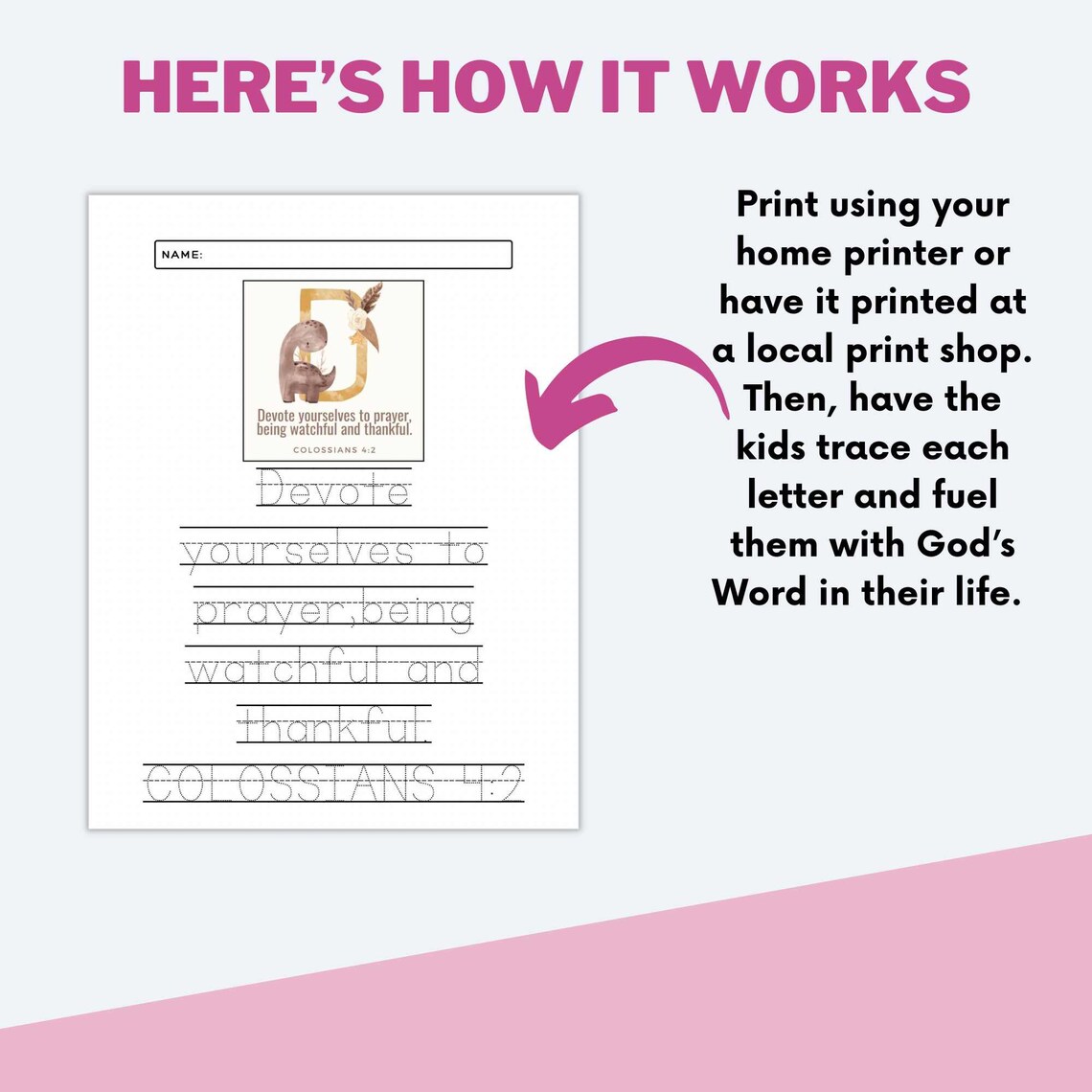 Printable Alphabet Bible Verse Tracing Worksheets for - Etsy