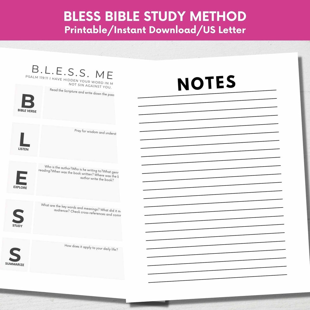 Printable BLESS Bible Study Tool for Beginners,christian Devotional ...